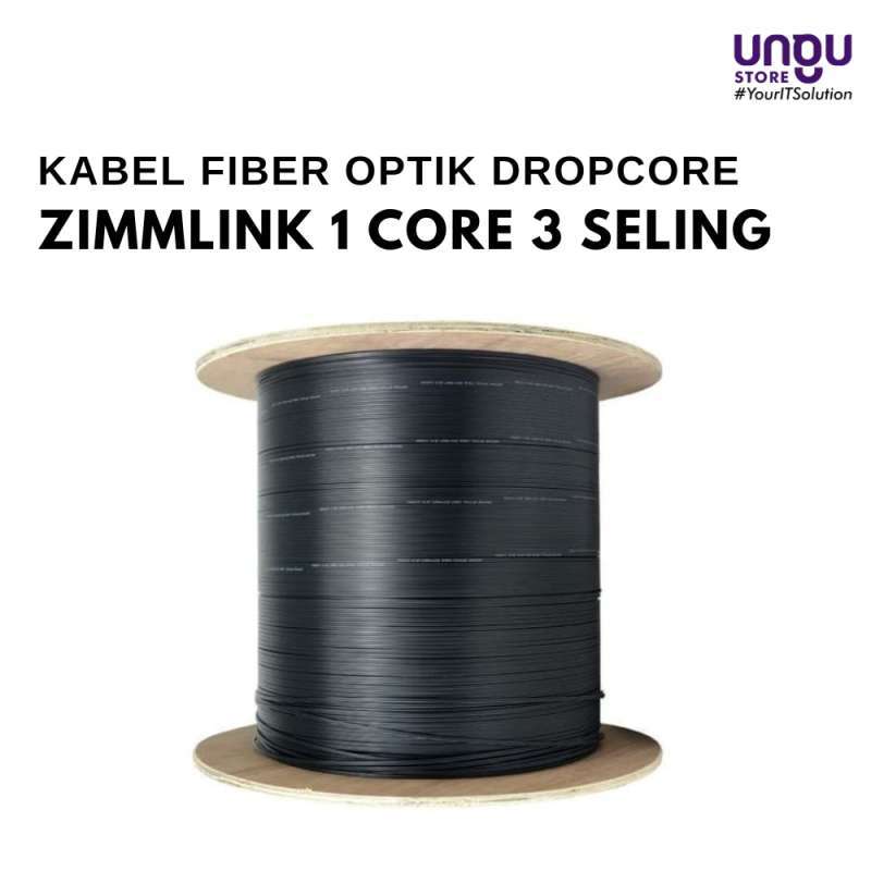 Jual Kabel Fiber Optic Dropcore Zimmlink 1 Core 3 Seling Kabel Fo 1000 Meter Zimm Dropcore Fo