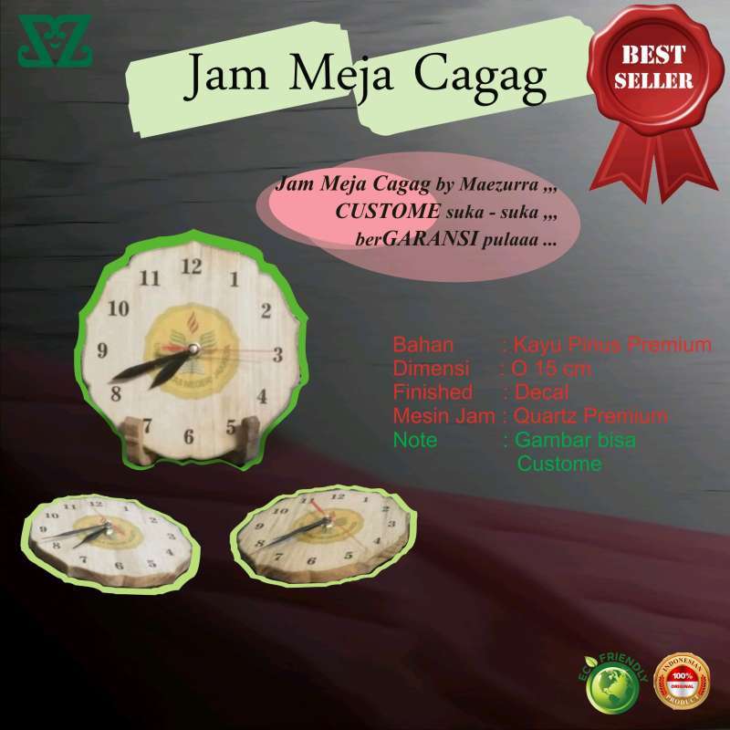 Jual jam meja kayu di Seller toko kerajinan kayu maezurra - Tegalsari ...