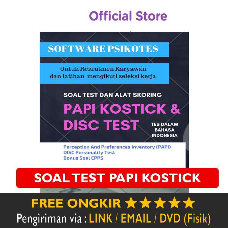 Promo Paket Soal Test dan Alat Skoring Psikotest Papi Kostick & Disc ...