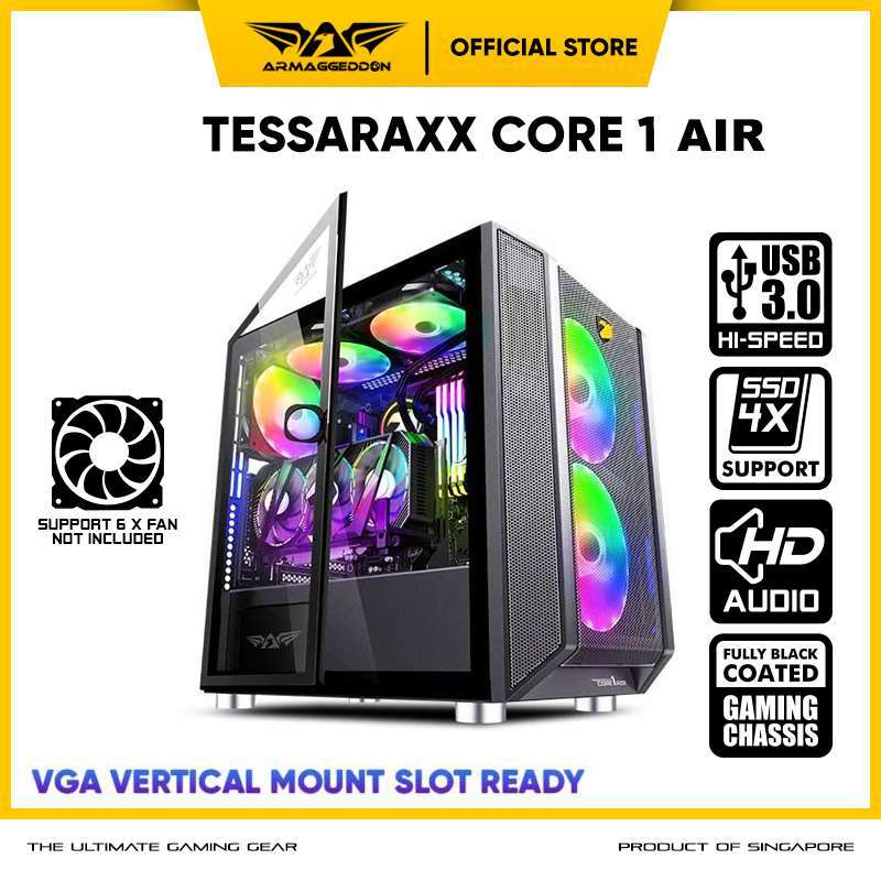 Promo Armaggeddon Tessaraxx Core 1 Air Matx Gaming Pc Case With Mesh ...