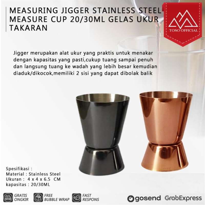Promo Jigger Stainless Gelas Ukur Ganda Takar Measure Cup 20/30ml Measuring Diskon 52% Di Seller ...