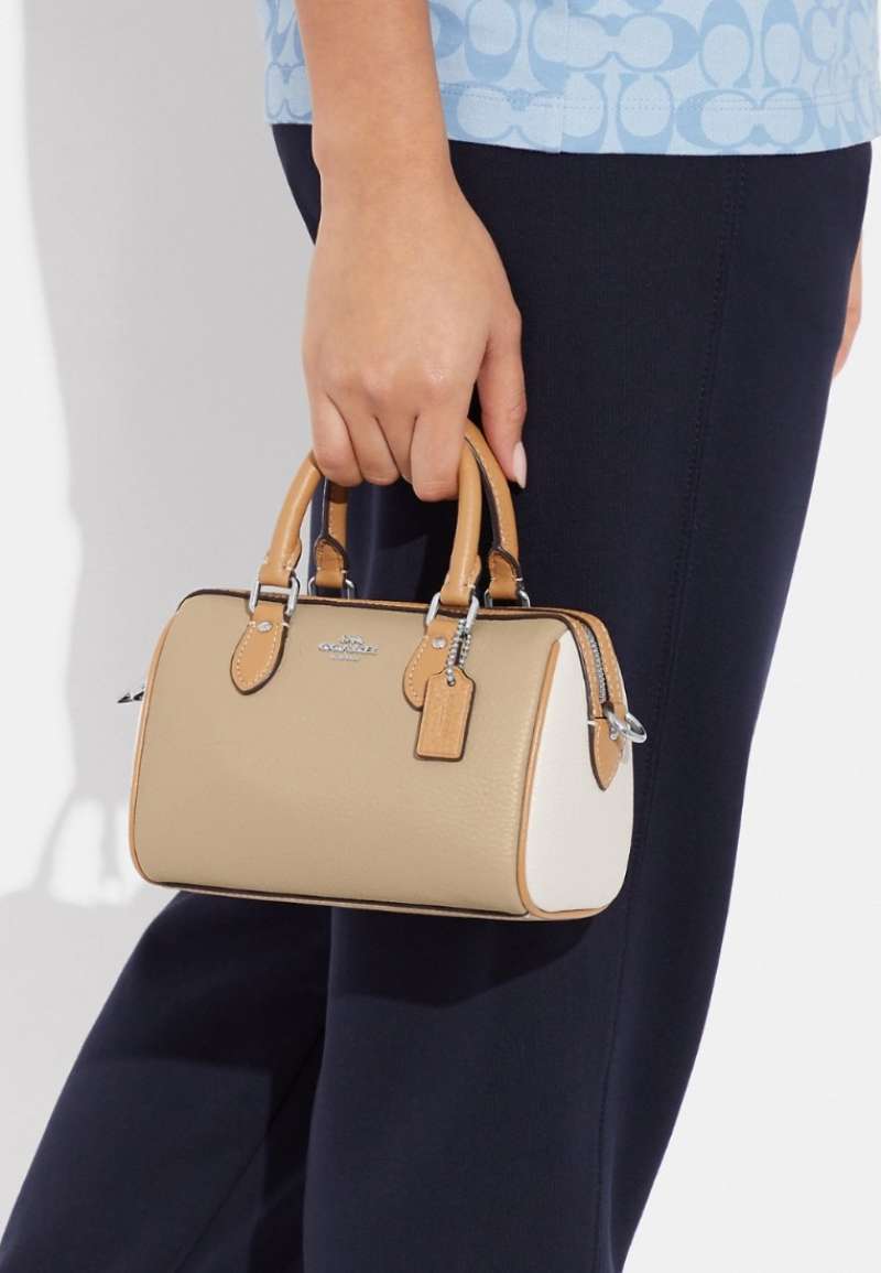 Jual Coach Mini Rowan Crossbody In Colorblock Sandy Beige Multi Di ...