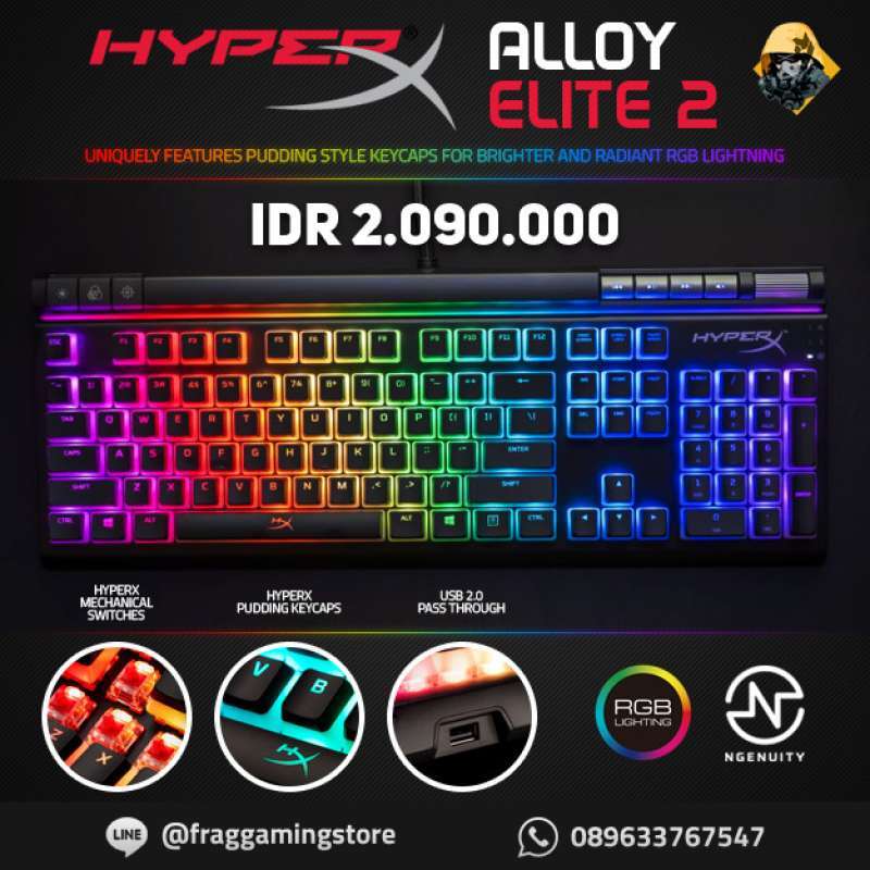 Promo hyperx alloy elite 2 mechanical gaming keyboard Diskon 1% di ...