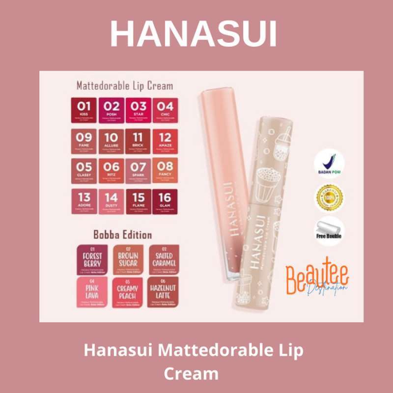 Jual Hanasui Mattedorable Lip Cream | Matte Dorable LipCream Lipstick ...