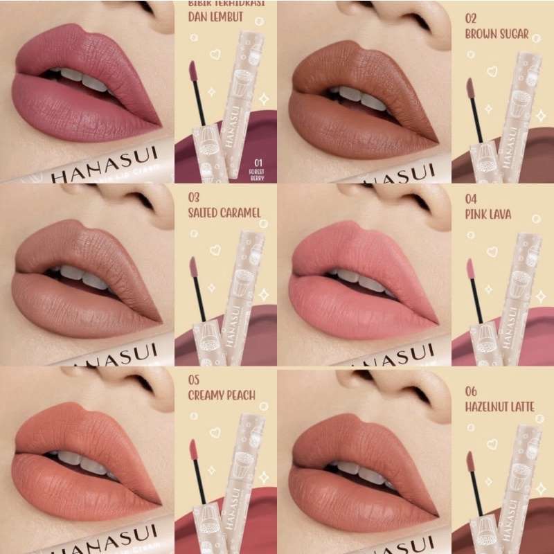 Jual Hanasui Mattedorable Lip Cream | Matte Dorable LipCream Lipstick ...