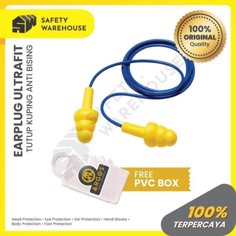 Promo Earplug Ultrafit Corded dengan Kotak Penutup Safety Telinga Ear ...