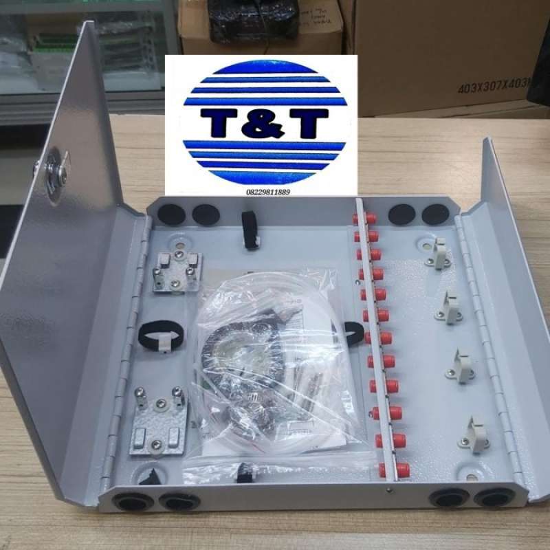 Promo OTB Wall Optical Termination Box Wallmount FC 12 Core Fiber Optik ...