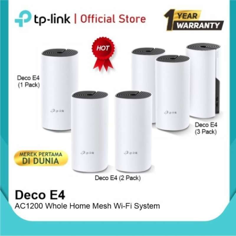 Promo Tp-link Deco E4 1/2/3 Pack AC1200 Whole Home Mesh Wifi System ...