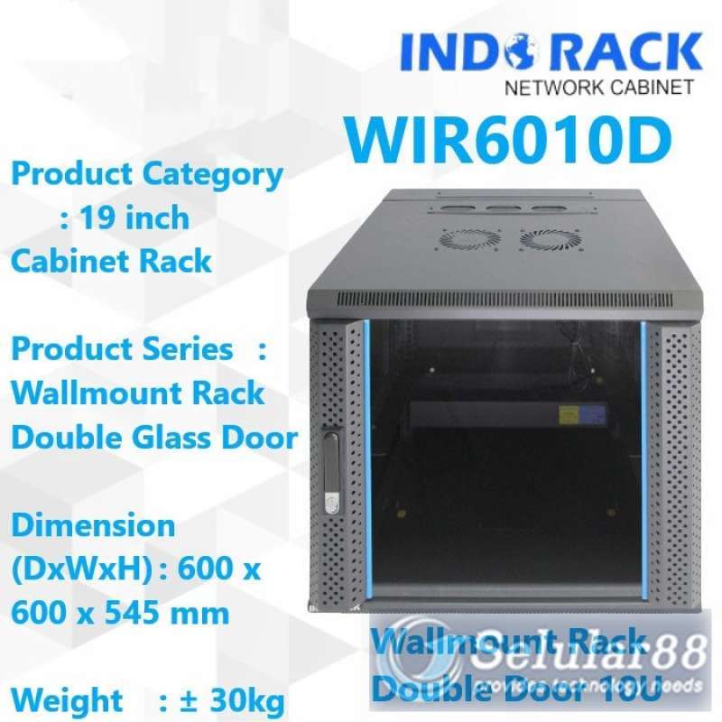 Promo Indorack Wir6010D Wallmount 10U Rack Server 600Mm Double Door Rak ...