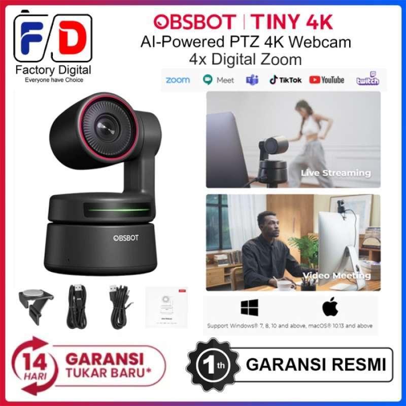 Promo Obsbot Tiny 4K Ai-Powered Ptz 4K Webcam Camera Diskon 23% di Seller Tunnel store ...