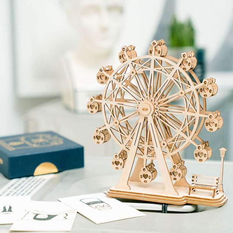 Jual Robotime 3d Wooden Craft Puzzle Ferris Wheel ( Miniatur Kayu ) Di ...