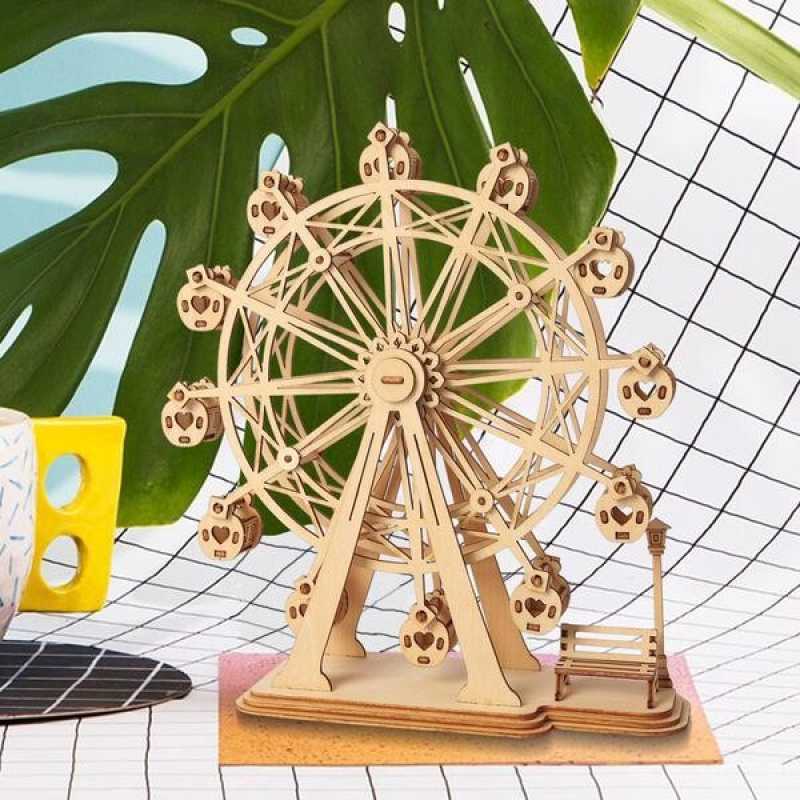 Jual Robotime 3d Wooden Craft Puzzle Ferris Wheel ( Miniatur Kayu ) Di ...