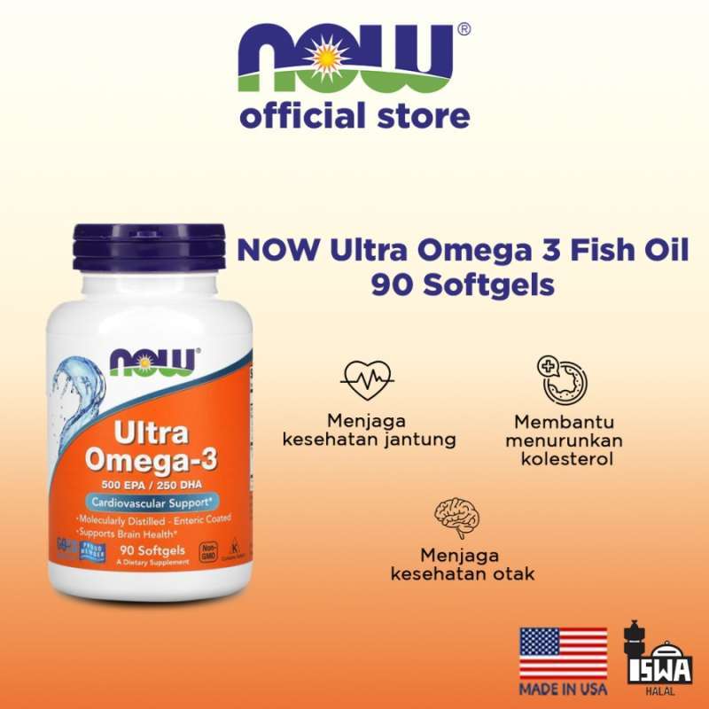 Promo NOW Ultra Omega 3 500 EPA/ 250 DHA [90 Softgels] Diskon 5% di Seller NOW Foods - Gudang ...