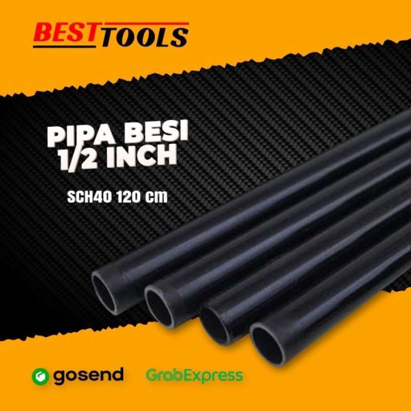 Jual PIPA BESI 1/2 INCH 120CM PIPE CLAMP SCH40 DRAT 2 SISI di Seller ...