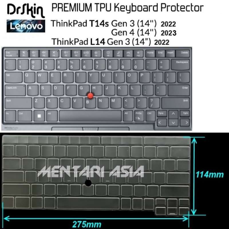 Jual Keyboard Protector Thinkpad L14 Gen-3 T14S Gen-3 Gen-4 - Drskin ...