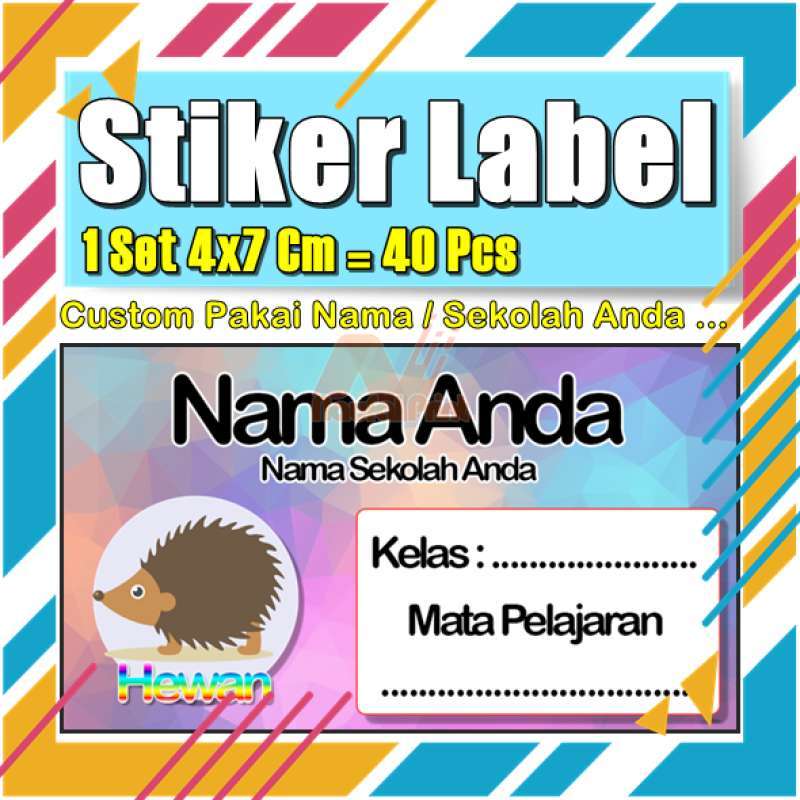 Jual Stiker Label Hewan Model L Buku Pelajaran Anak Vol-123 - Uk 4x7 Cm ...
