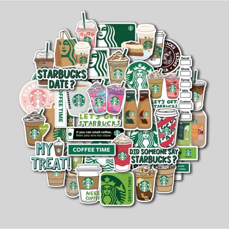 Promo Sticker Starbucks / Sticker Laptop / Sticker Helm / Stiker ...