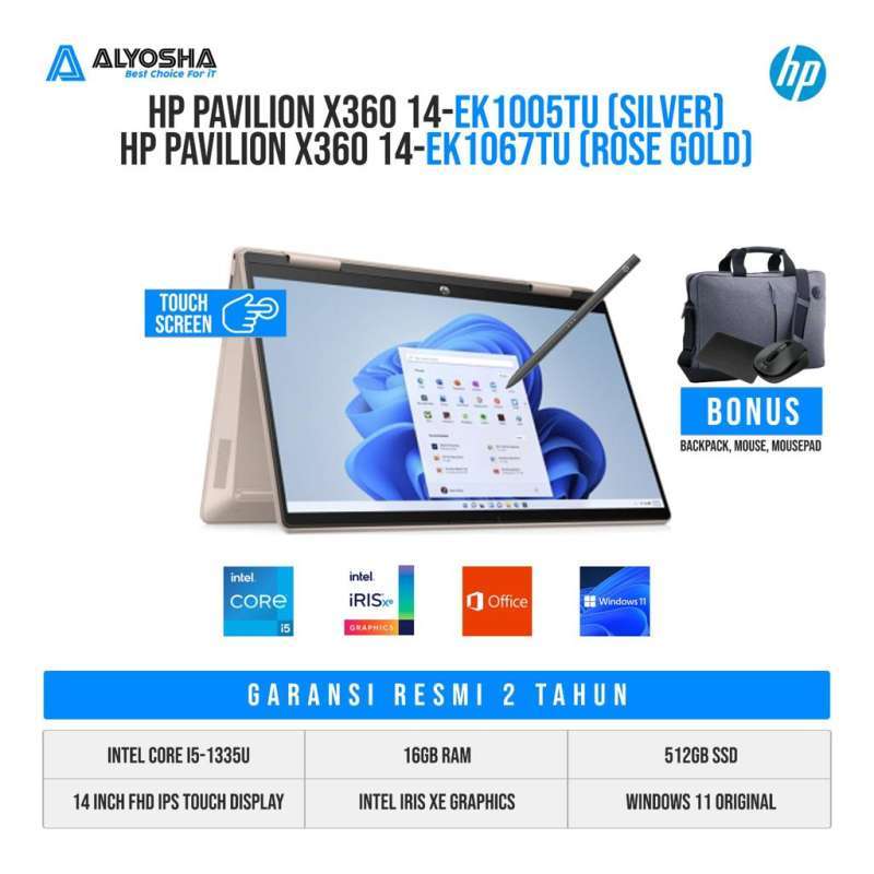 Jual Hp Pavilion X360 14 Ek1005tu Silver /ek1067tu Rose Gold |intel ...