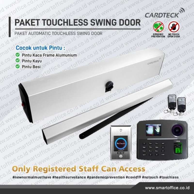 Jual absensi access control door lock automatic pintu swing kayu kaca ...