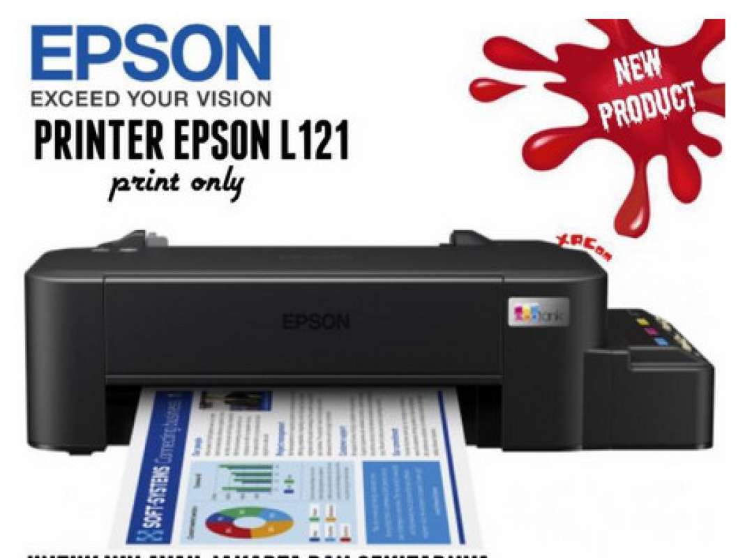 Promo Printer Epson L 121 Tinta Original Pengganti L-120 Garansi Resmi L121 Diskon 33% Di Seller ...