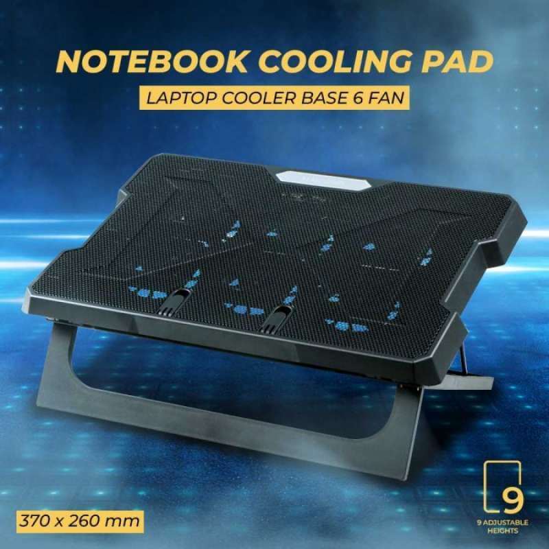 Jual Notebook Cooling Pad Laptop Cooler Base 6 Fan Hitam di Seller ...