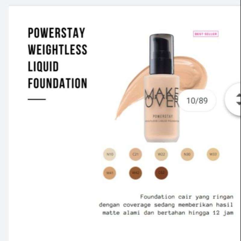 Jual MAKE OVER PowerStay Weightless Liquid Foundation - N30 di Seller ...