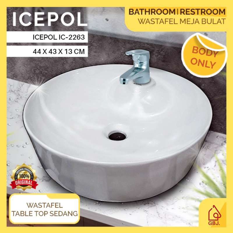 Promo Wastafel Meja Bulat Icepol Ic-2263 (body Only) / Washtafel Cuci ...