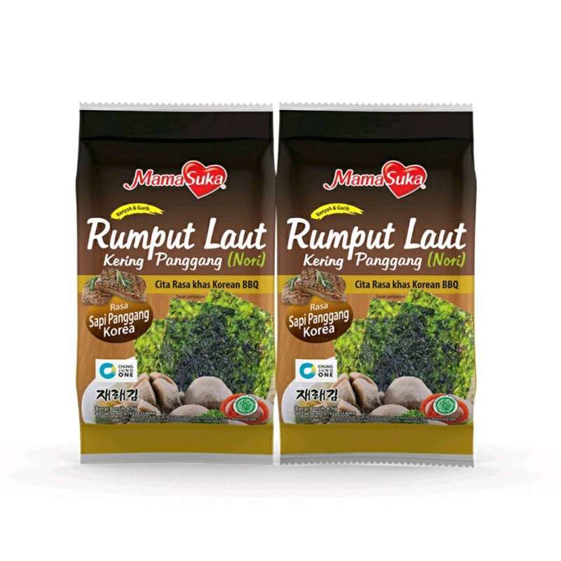 Jual RUMPUT LAUT PANGGANG LEMBARAN BBQ MAMASUKA GIM NORI SHEET 4.5GR X ...
