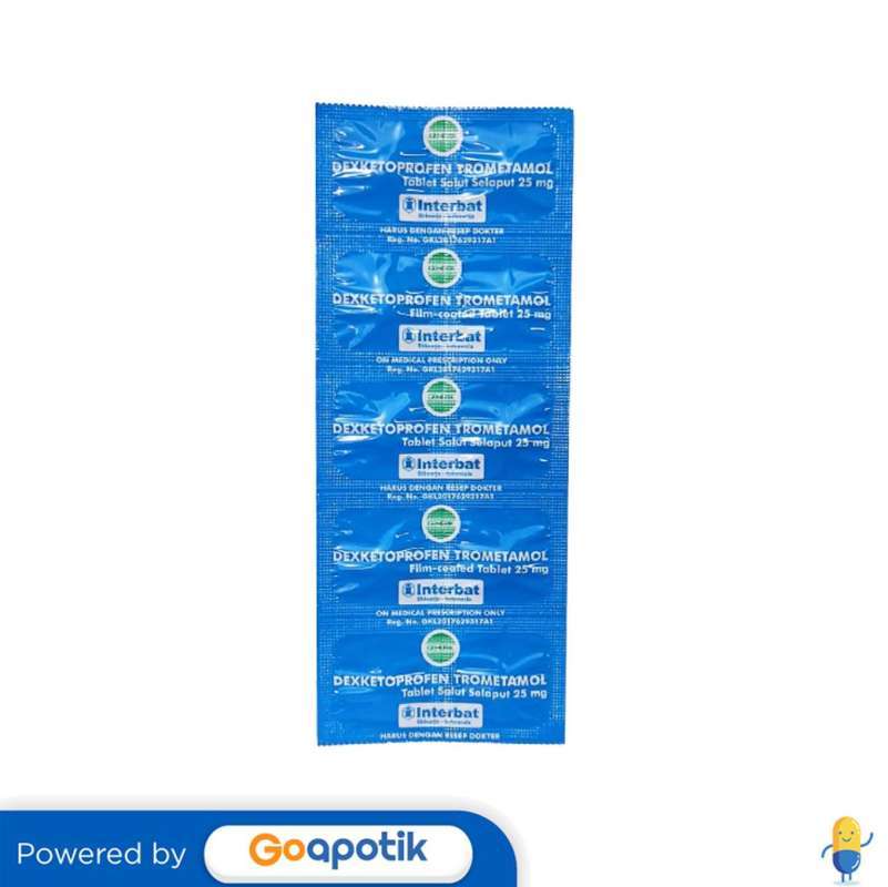 Jual DEXKETOPROFEN TROMETAMOL INTERBAT 25 MG STRIP 10 TABLET di Seller ...