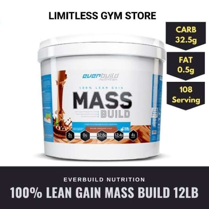 Promo Everbuild Mass Build Lean Gainer 12 Lbs Bpom Clean Mass Gainer
