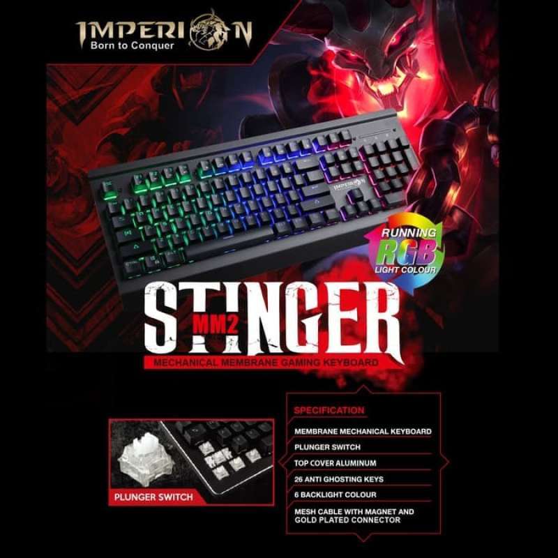Jual Keyboard Gaming Imperion Stinger KG-MM2 Mechanical membrane, RGB ...