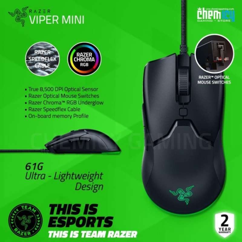 Promo Razer Viper Mini Ultralight Ambidextrous Wired Gaming Mouse ...