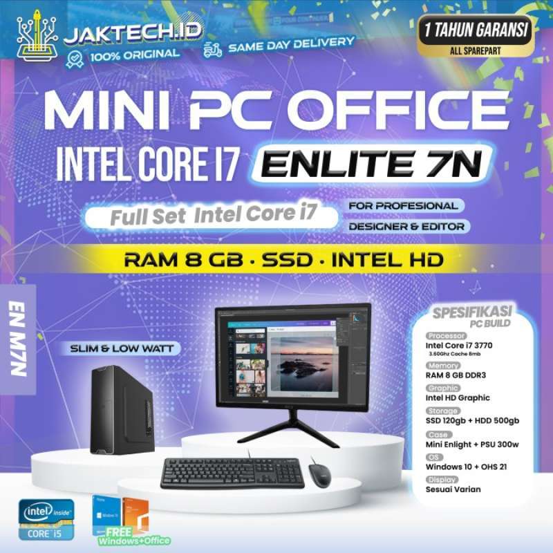 Promo Mini PC Core i7 / Ram 16 GB / SSD / VGA GT1030 / Untuk ...