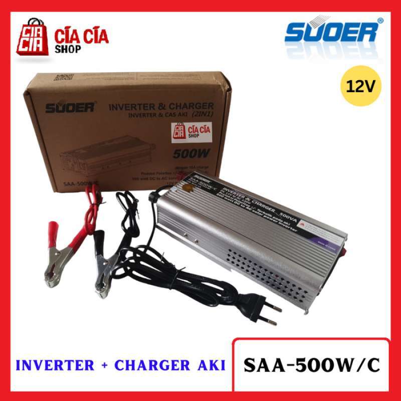 Promo Suoer Inverter 500W + charger aki 10A SAA-500W/C inverter charger ...