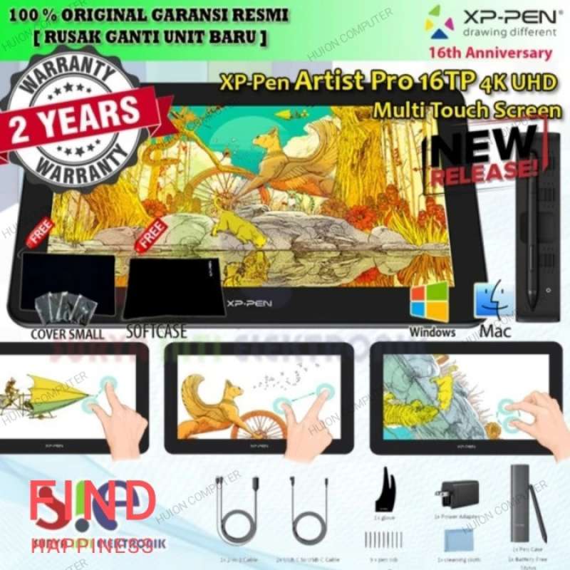 Promo Xp Pen Artist Pro 16 TP touch screen RESMI Alternatif Wacom Huion ...