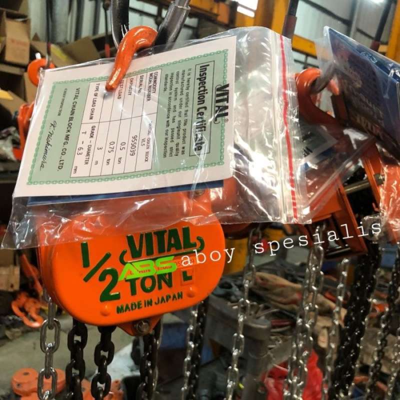 Promo Vital Chain Block Takel 1,5 Ton X 5 Meter Made In Japan Diskon 23 ...