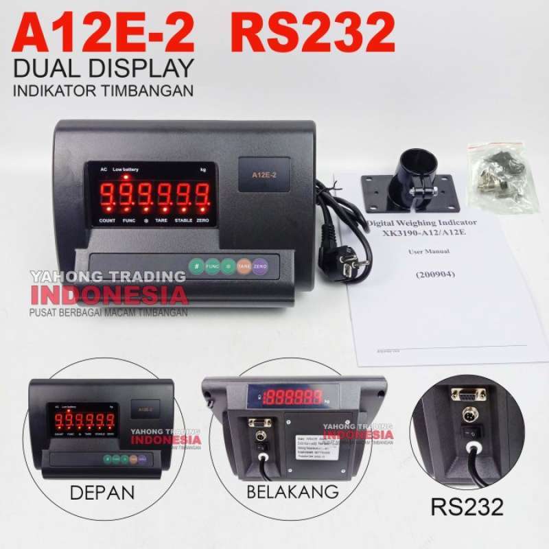Jual Indikator / Kepala Timbangan Digital A12e -2 Rs232 Dual Display Di ...