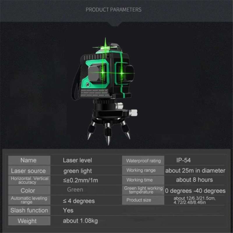 Jual Waterpas Digital Laser Beam 12 Line Self Leveling 3d Wall Meter Di ...