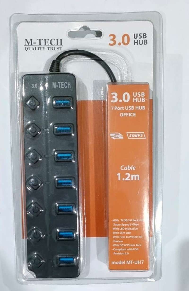Promo 7 Port M-Tech Hub Usb 3.0 Panjang Kabel 1.2M Tombol On-Off Diskon ...