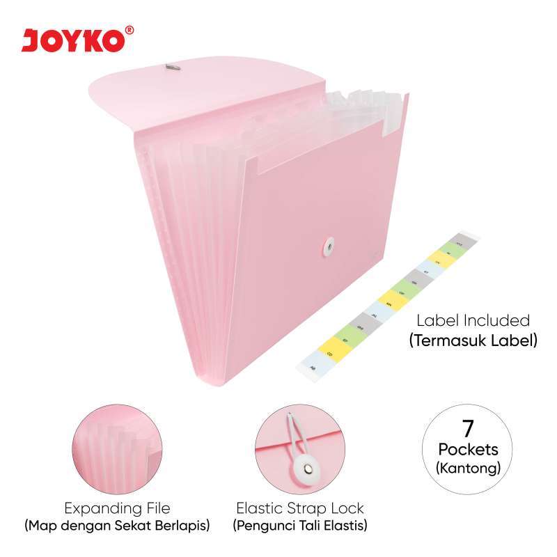 Jual Expanding File Map Harmonika Joyko EF-8F4 Pastel Color 7 Pocket ...