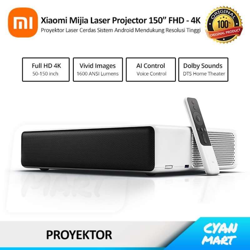 Promo Proyektor Xiaomi Mijia Laser Projector 150 Smart Android FHD 4K ...