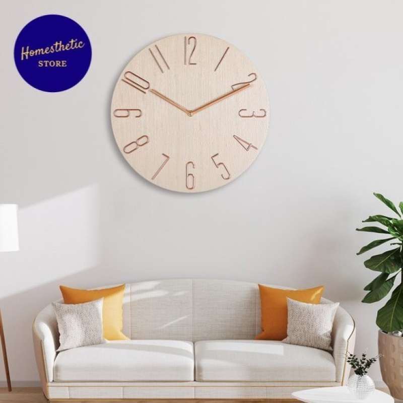 Promo Jam Dinding Bulat Quartz Creative Desn Klasik Aesthetic Minimalis ...