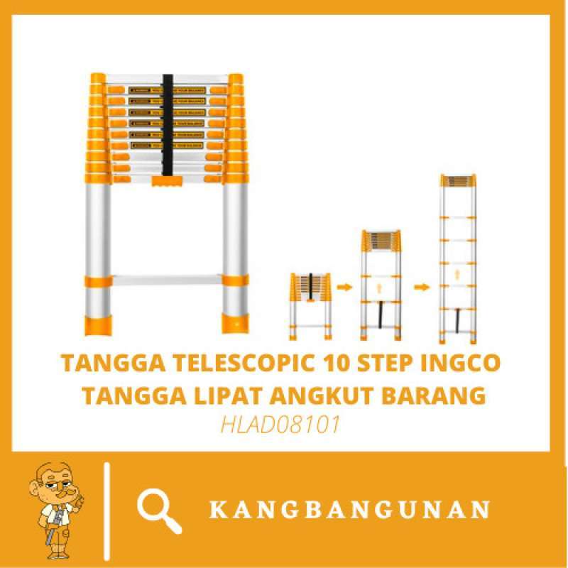Promo Tangga Telescopic 10 Step Ingco Hlad08101 Tangga Lipat Angkut ...