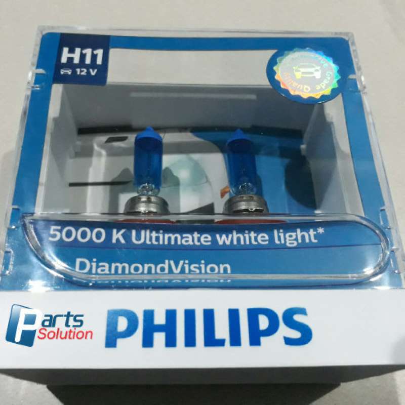 Promo Bohlam Lampu Philips H11 Diamond Vision 12V 55W 5000K Paling ...