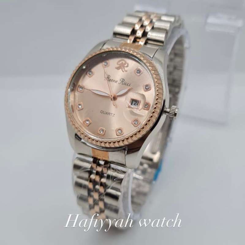 Jual JAM TANGAN WANITA TERBARU REENE RICCI MODEL PERMATA BULAT RANTAI ...