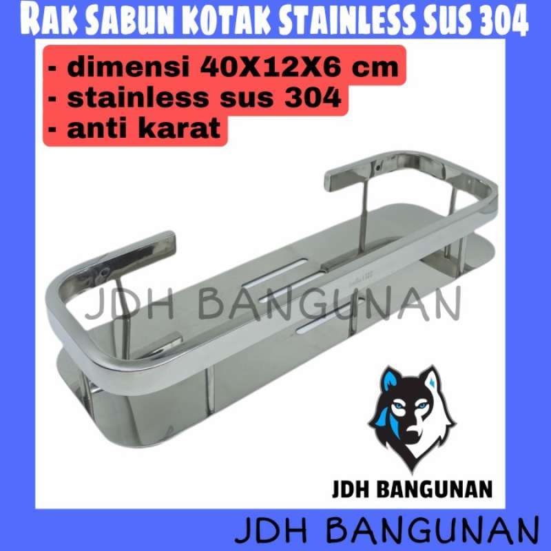 Promo RAK SABUN SUS 304 MODEL PERSEGI 40 CM GOOD QUALITY TEBAL DAN ...