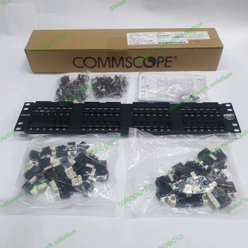 Promo Patch Panel 48 Port Amp Commscope Cat 6 Lengkap Modular Jack Cat ...
