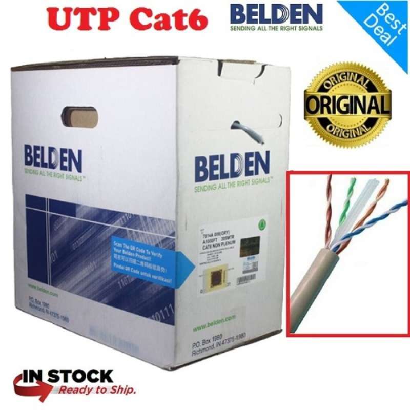 Promo Kabel Lan Utp Cat6 Belden Made In Usa 1 Roll Cat 6 Original ...