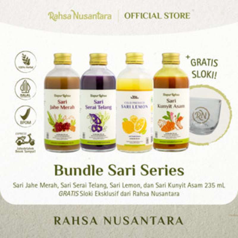 Promo Paket Lengkap Sari Series By Rahsa Nusantara [Gratis Gelas Sloki] | Sari Kunyit, Sari ...