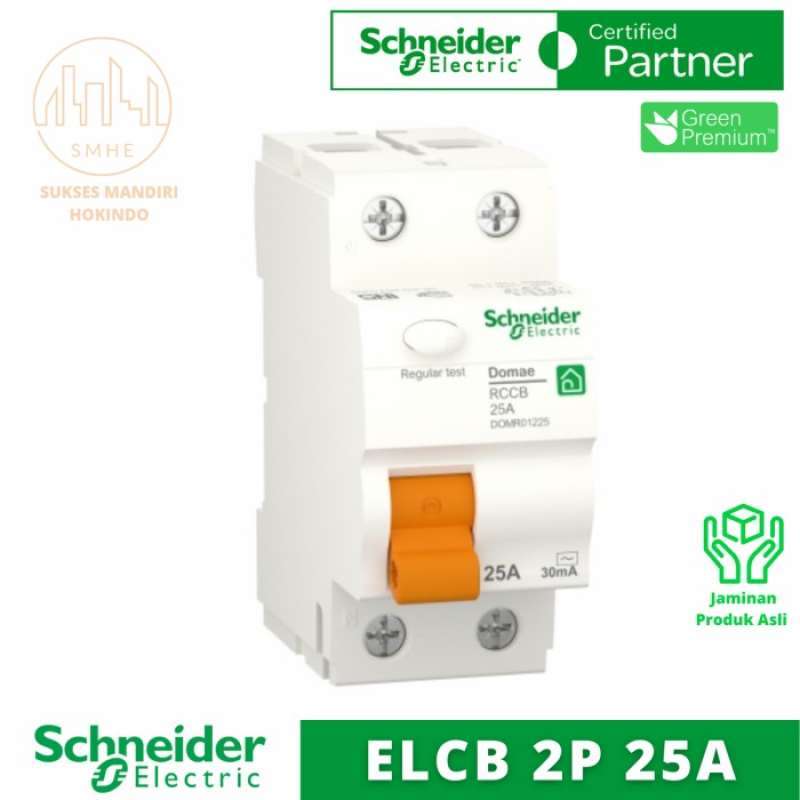 Promo ELCB 2P 25A 2 Phase 25 Ampere 30mA 300mA RCCB Domae Schneider ORI SNI Diskon 23% di Seller ...